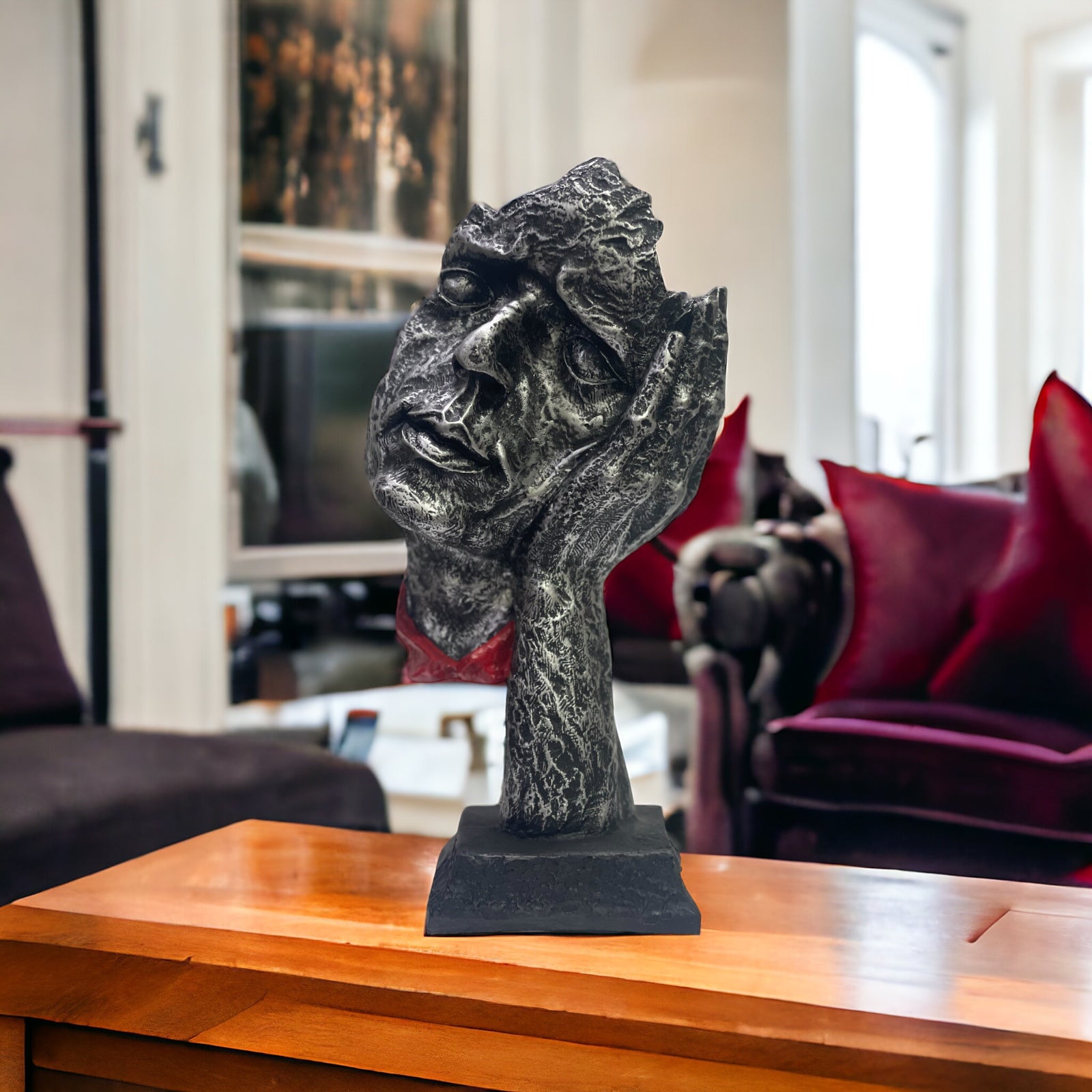 Abstract The Thinker Statue Face and Hand Statue for Home Decor H- 34 ...