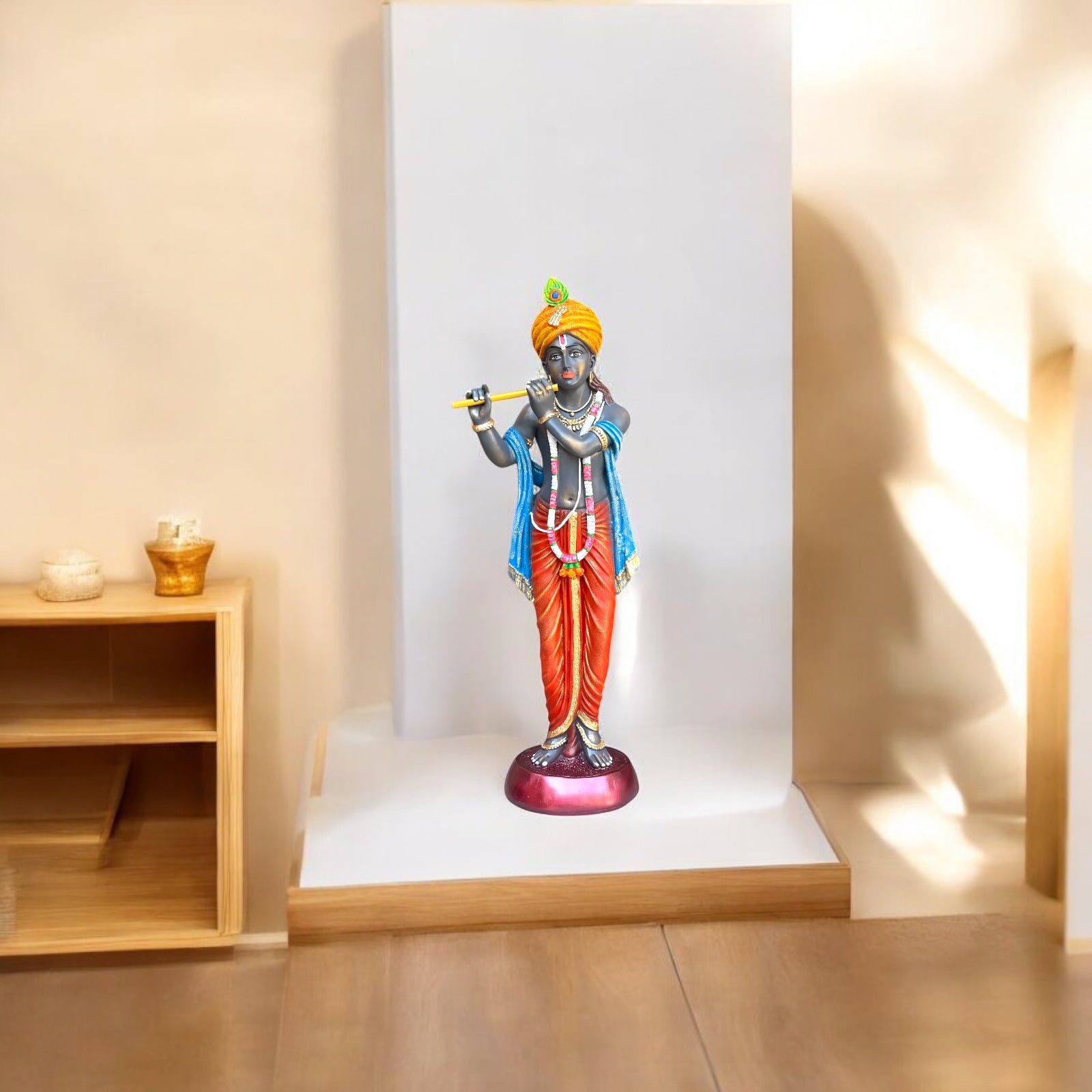 Standing Beautiful Krishan Idol With Bansuri Height- 2.5 feet – cutncurve