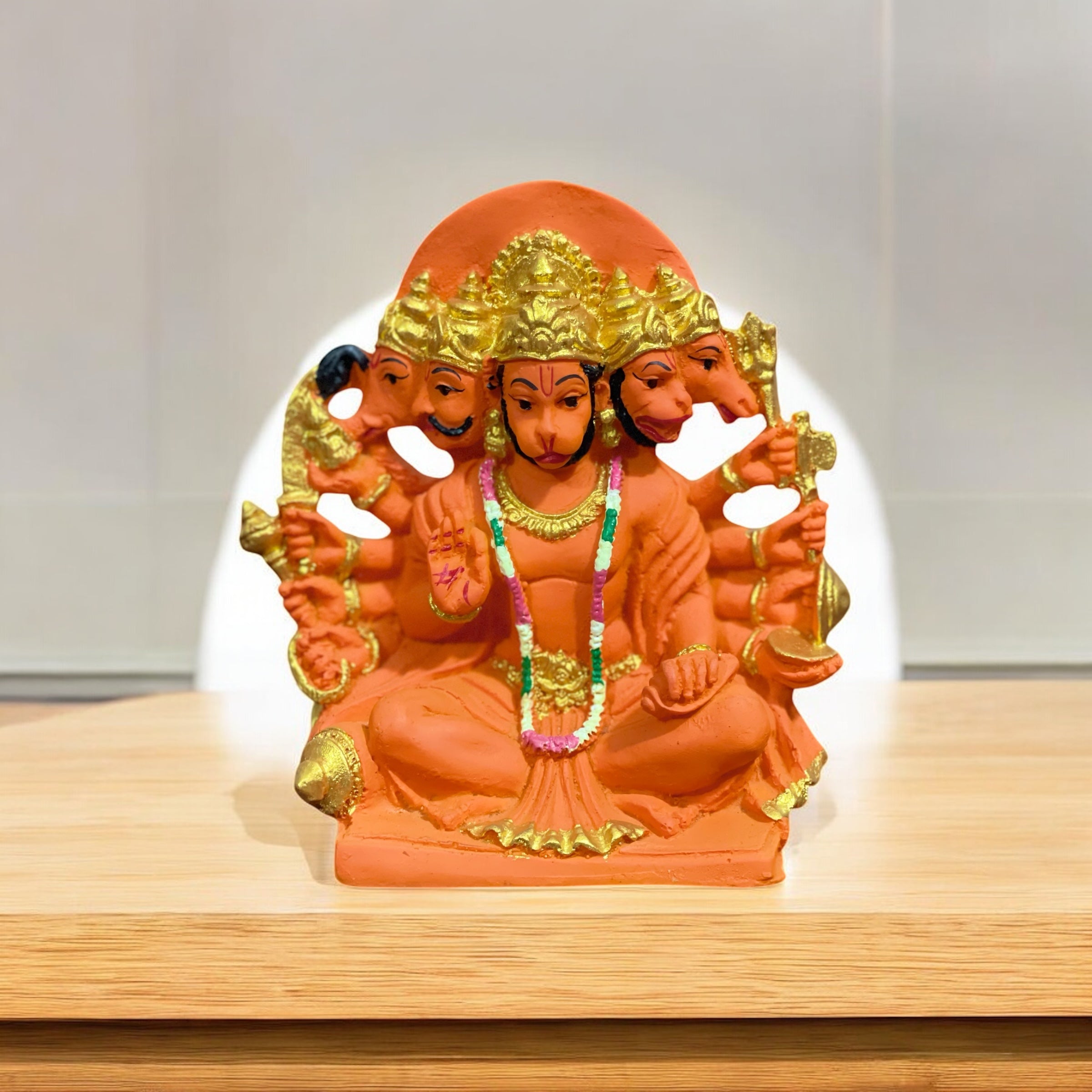 Sinduri Panchmukhi Lord Hanuman Statue H-15 cm – cutncurve