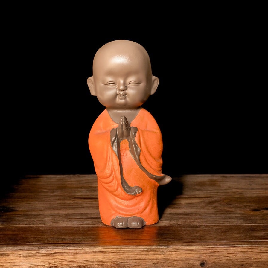 Welcome Baby Monk Idol Polyresin Namaste Buddha Statue for Home Decor ...